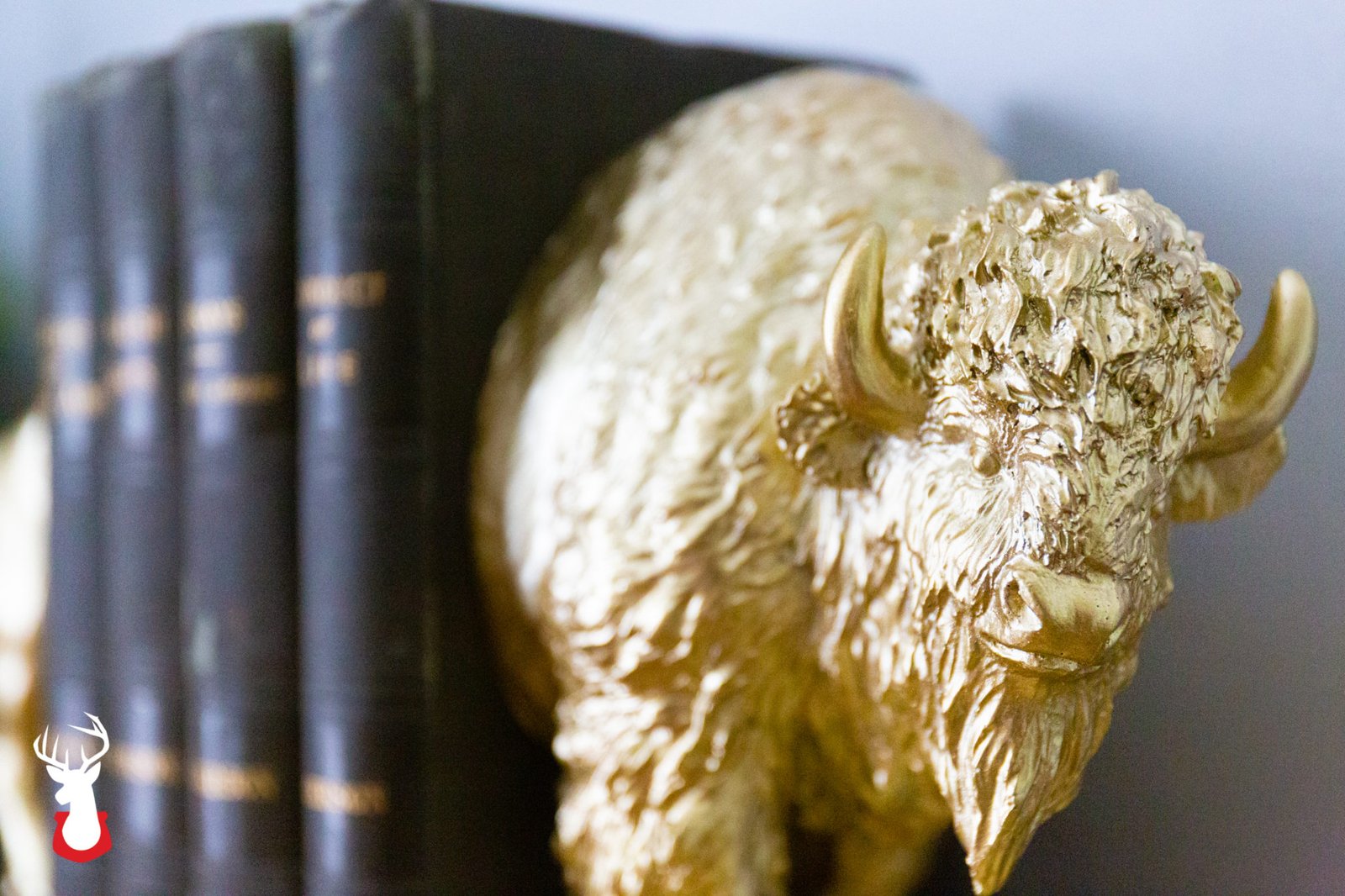 Show Your Rugged Intellect with these Gold Buffalo Bookends - Gentleman ...