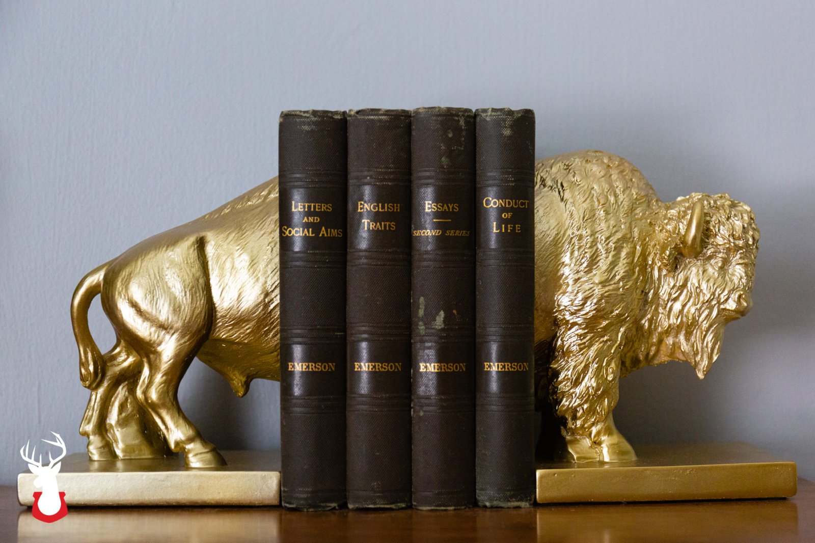 Show Your Rugged Intellect with these Gold Buffalo Bookends - Gentleman ...